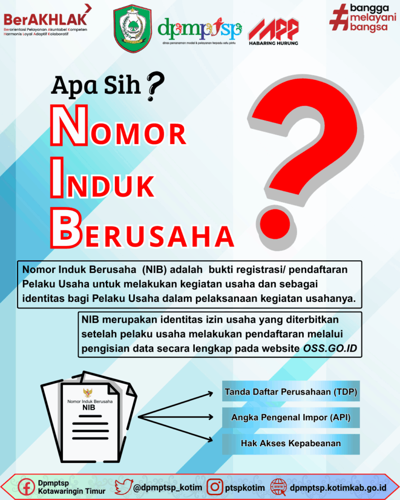 Miliki Nomor Induk Berusaha (NIB) Sekarang ! – DPMPTSP Kotawaringin Timur